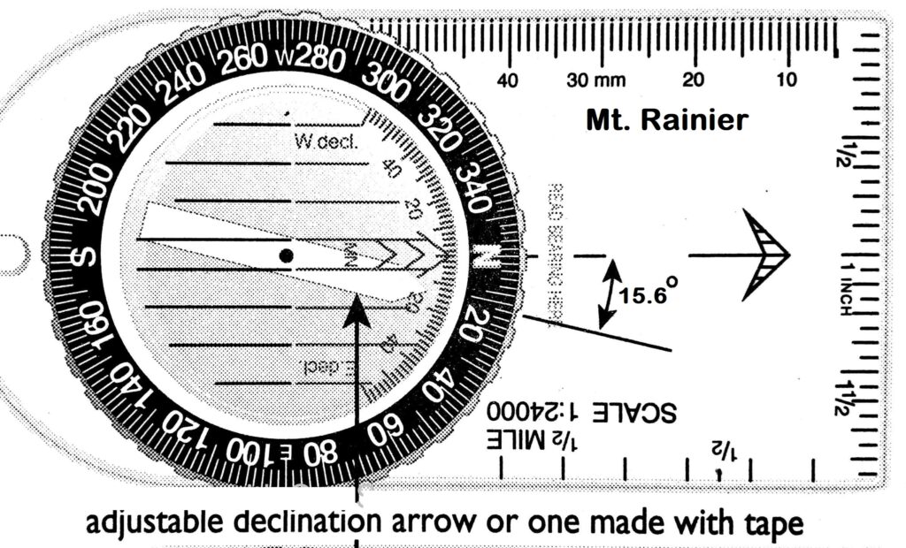Taking a Bearing in the Field with Magnetic Declination